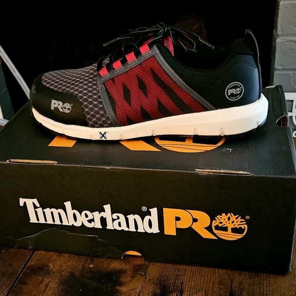Timberland PRO | Shoes | Timberland Pro Black And Red Athletic Safety ...